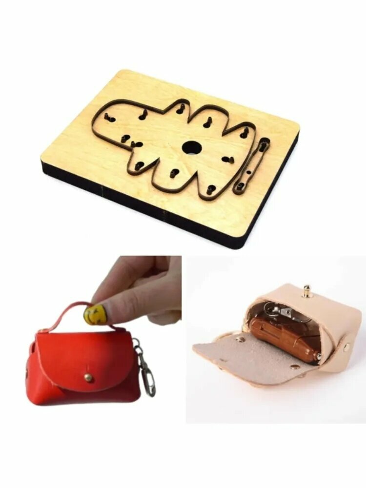 Высечной штамп (штанцформа) для вырубки кожи, пробойник для кожи, сумка размер 100х45х55 мм