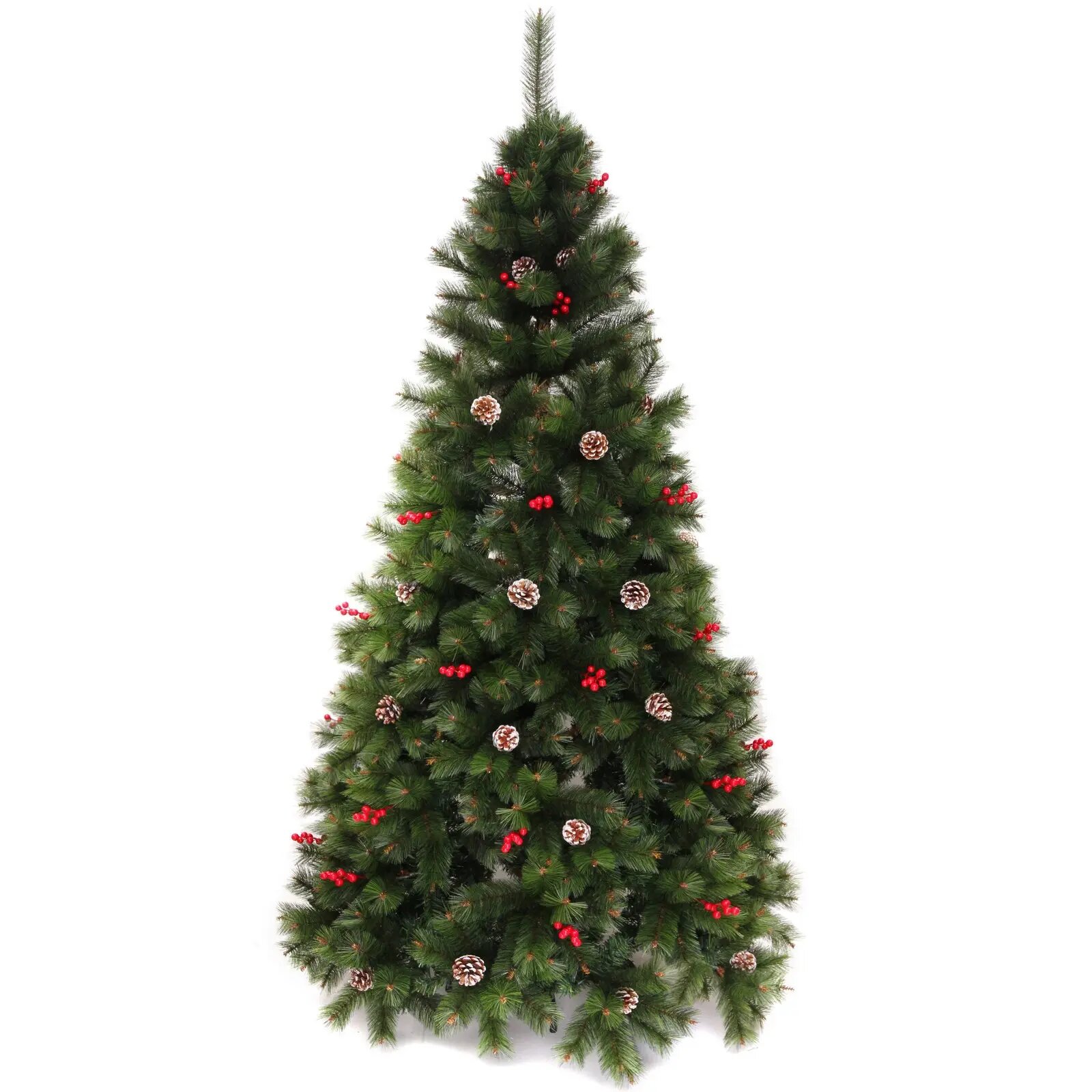 Елка искусственная 'Венская' 210см, ПВХ+Леска, с шишками и ягодами