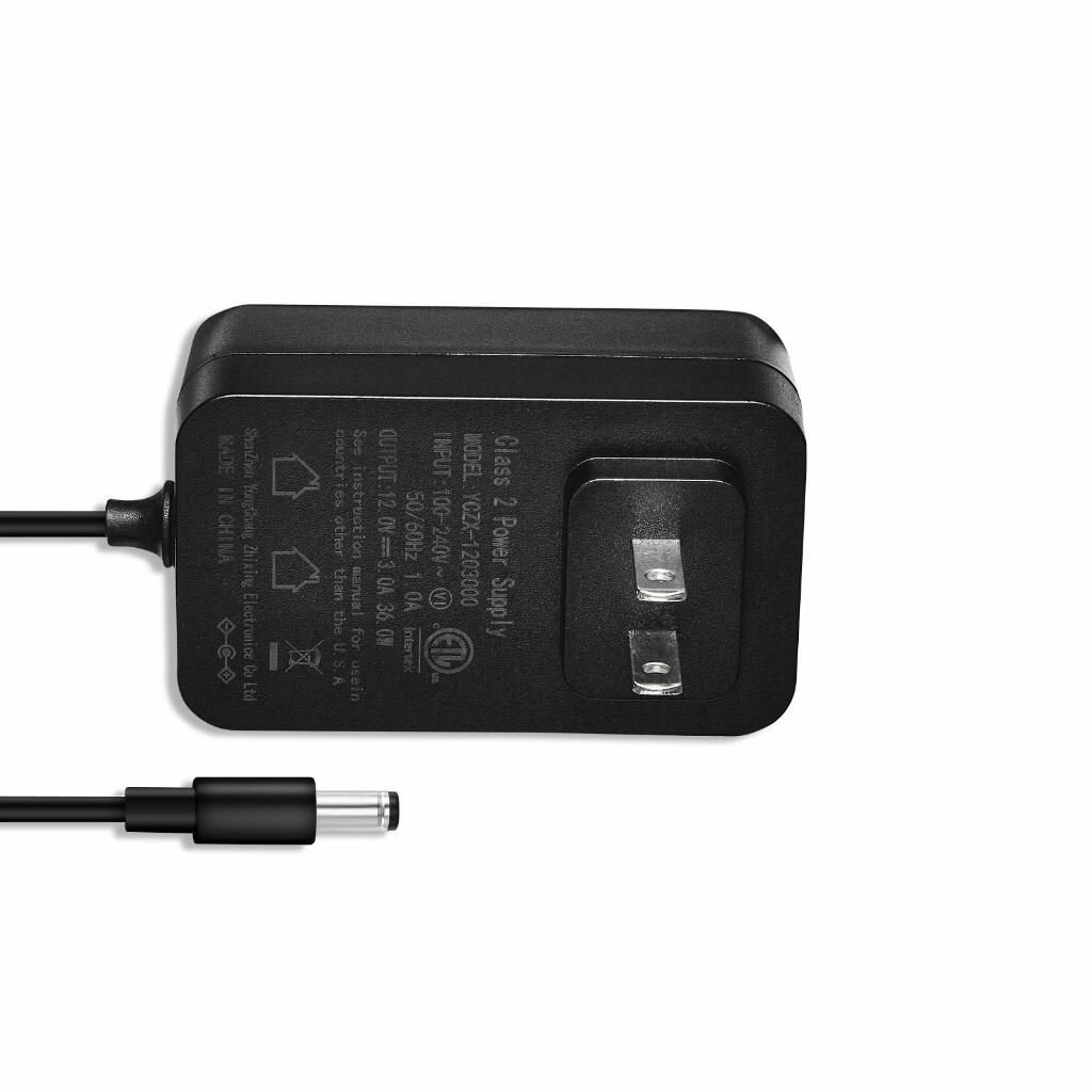 Компактный адаптер питания 36W DC12V3A с разъемом 5.5x2.5mm, огнестойкий дизайн, кабель 1.2M, ДК 5,5х2,1 - 12V3A