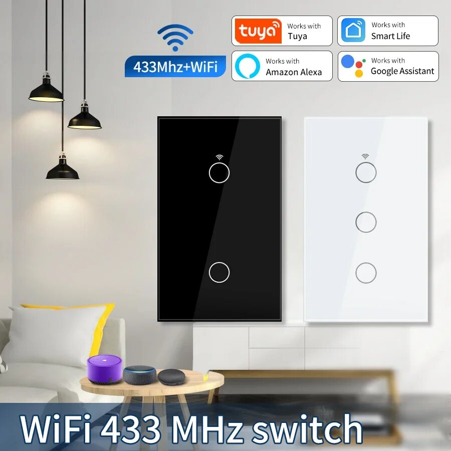 GGBEE Tuya Smart Touch Switch 3 Gang White — фото 1