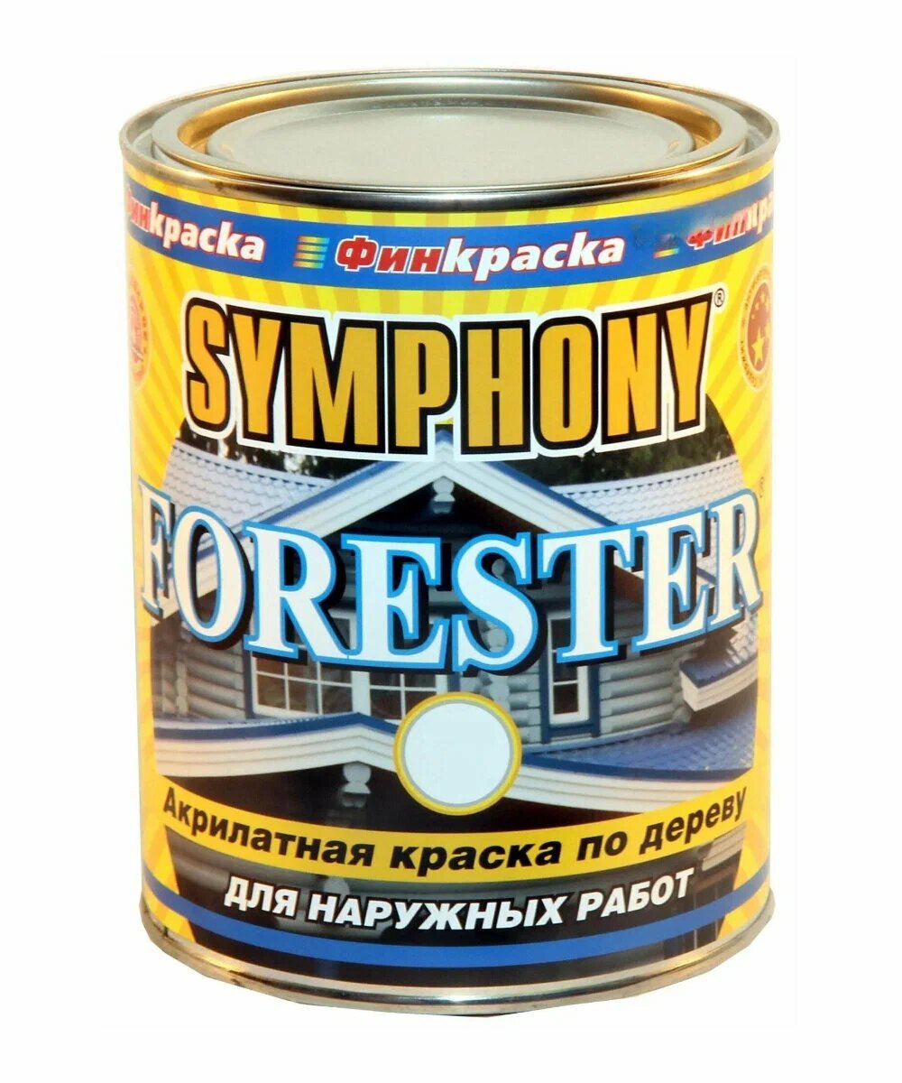 Краска SYMPHONY FORESTER для деревянных фасадов, шелковисто-матовая, база С 0,9л