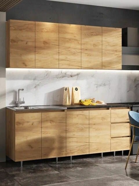 Кухонный гарнитур Челси 2м ЛДСП дуб крафт со столешницей МИФ