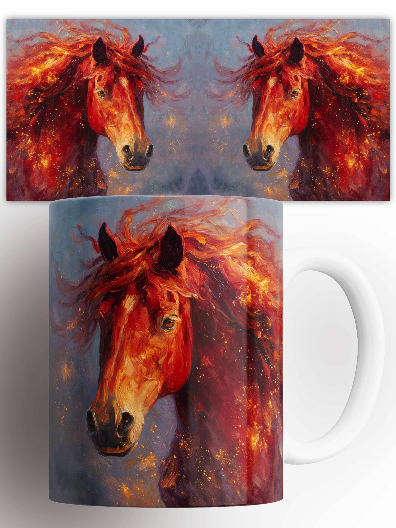 Кружка Новогодние Лошади 330 мл