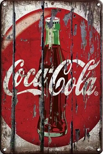 Реклама Coca-Cola, Жестяная табличка, Барный фон, домашний декор,30*20