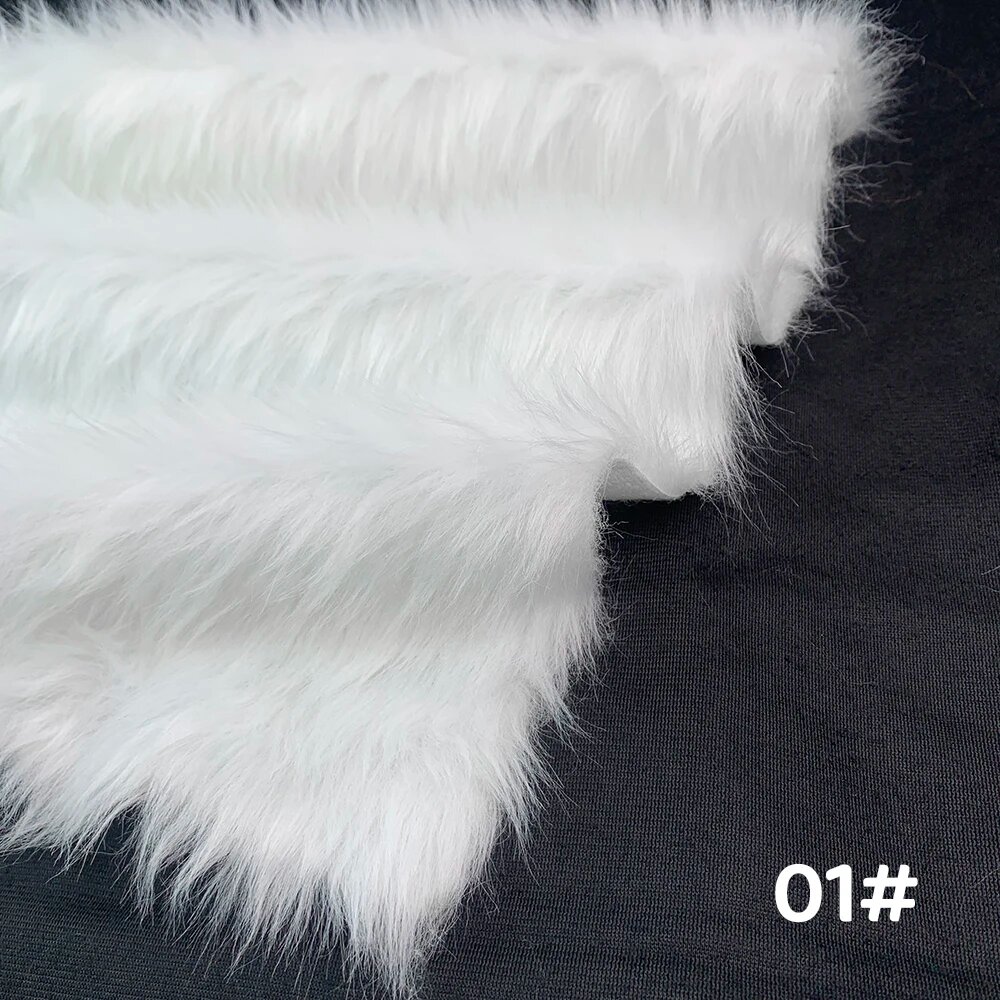 Искусственный мех из полиэстера 30x50 см Белый, 01