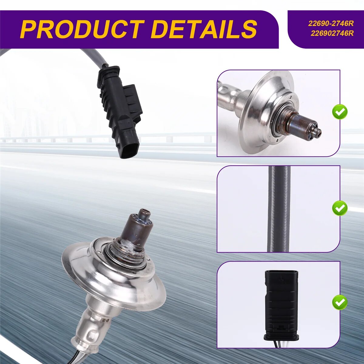 # Лямбда-зонд 902A для Renault 1.3 Koleos Nissan Qashqai 226902746 Р 2269000 Q2F A 0005423004 000 542 3004 (АБС+Металл)