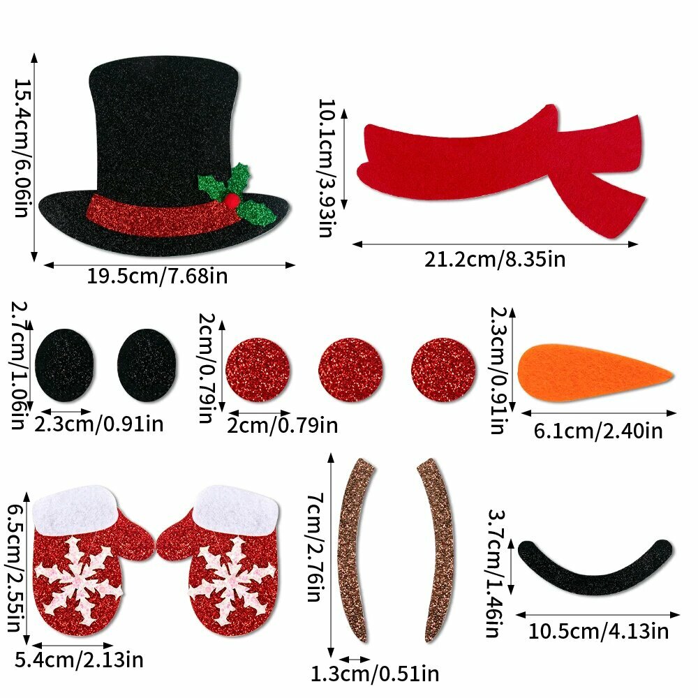 Рождественские наклейки из фетра cyuan Красный, snowman