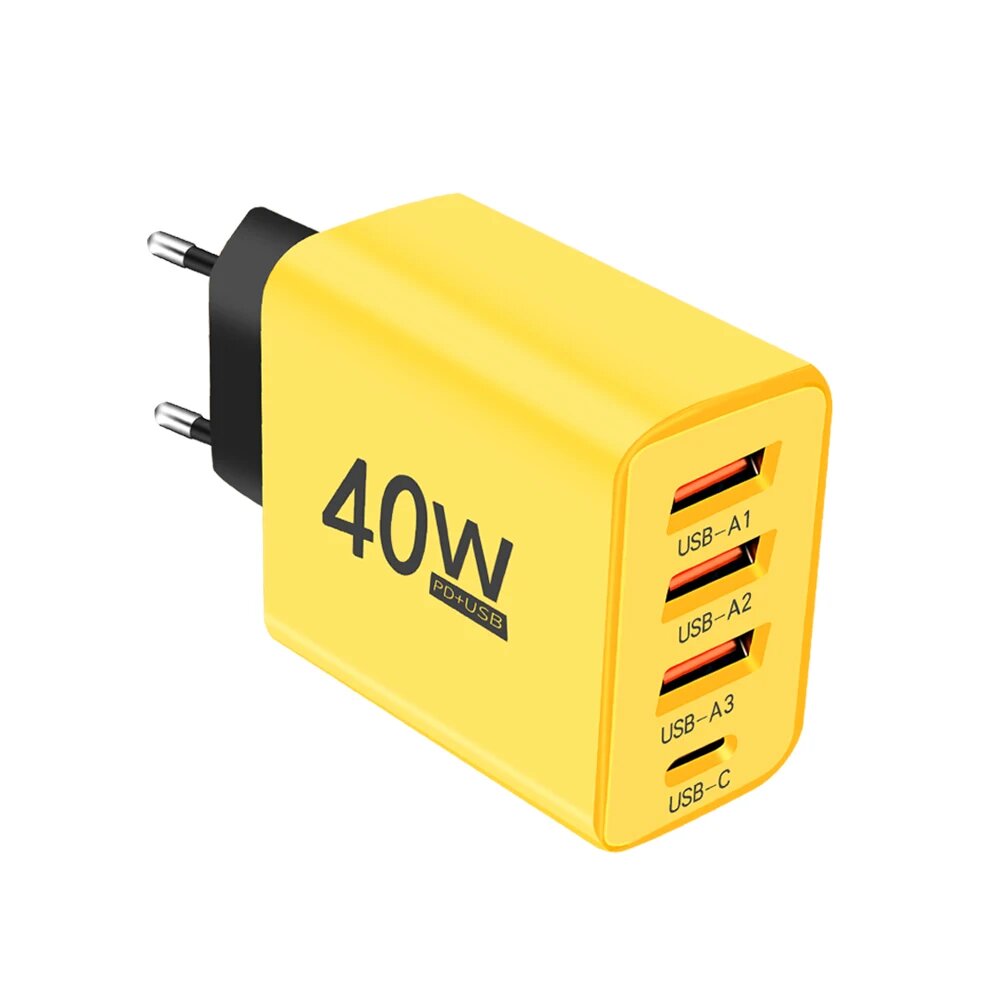 40-ваттное 4-портовое USB-зарядное Устройство Type-C С Быстрой Зарядкой 3.0 Для iPhone, White US