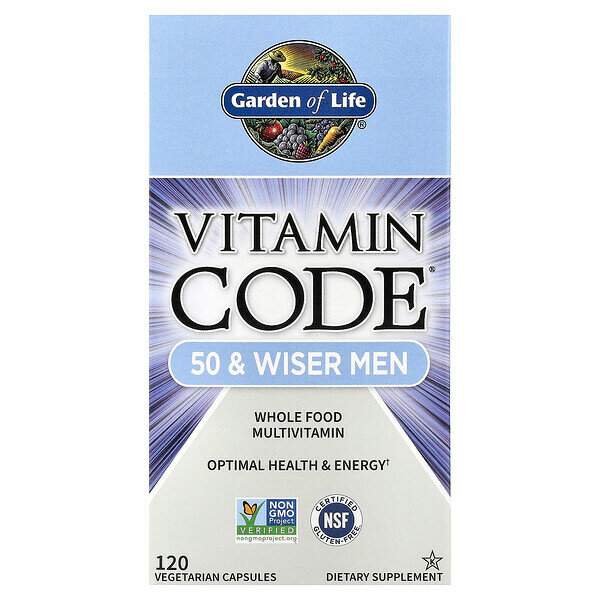 Garden of Life, Vitamin Code, Мультивитамины для мужчин от 50 лет, 120 капсул