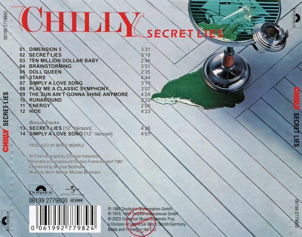 Chilly - Secret Lies (CD компакт-диск) — фото 1