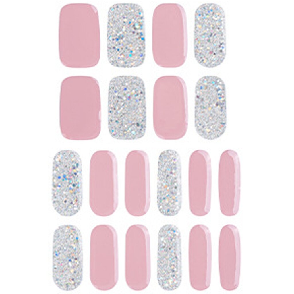 1Коробка порошка зеленого лука, блестящего однотонного цвета, полутвердеющегоУФ - излучениеГелевые наклейки для ногтей-BSF-0050