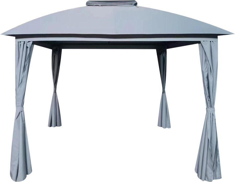 Павильон GIARDINO CLUB 2,9x2,9x2,65м со шторами, серый, Арт. LZ-12929