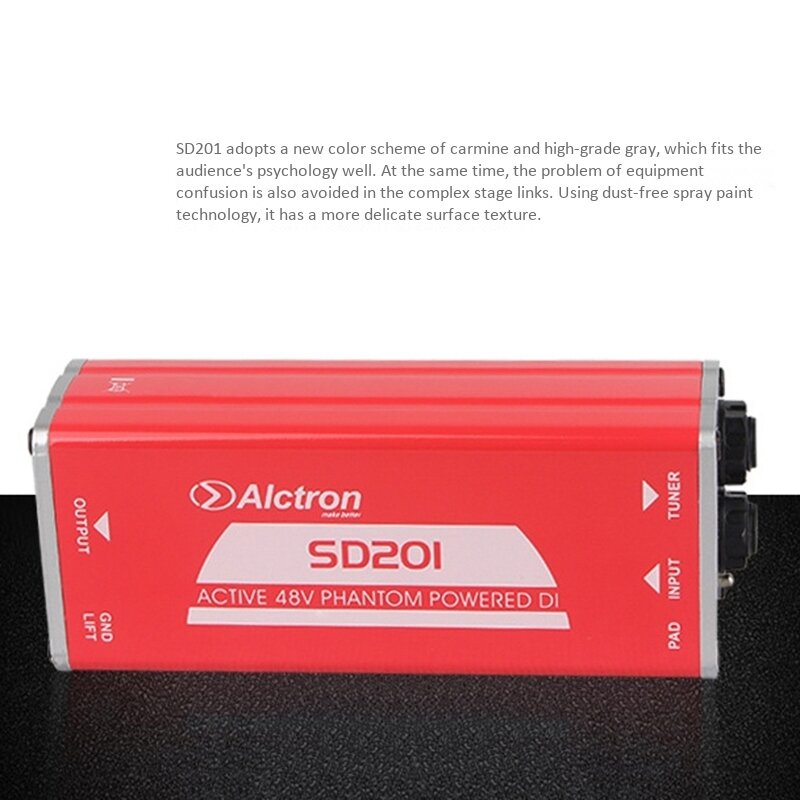 (O061)Alctron SD201 Active DI Box Преобразование импеданса DIBOX Professional Stage Effects Direct Connect Box