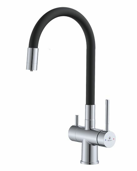 Смеситель для кухни Diadonna D49-19048 с гибким изливом и подключением к фильтру для питьевой воды, латунь хромированный