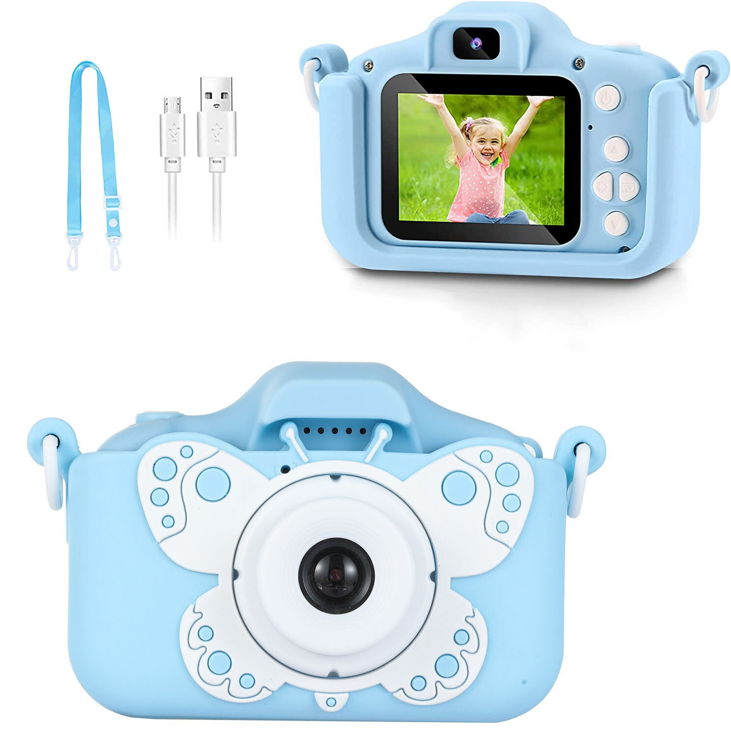 Детская Камера: С Мягким Силиконовым Чехлом И Картой 32GB Первая Камера Для Ребенка 3-8 Лет - Идеальный Подарок На День Рождения Для Девочек Цифровая Видеокамера For Творчество И Приключения На Природе
