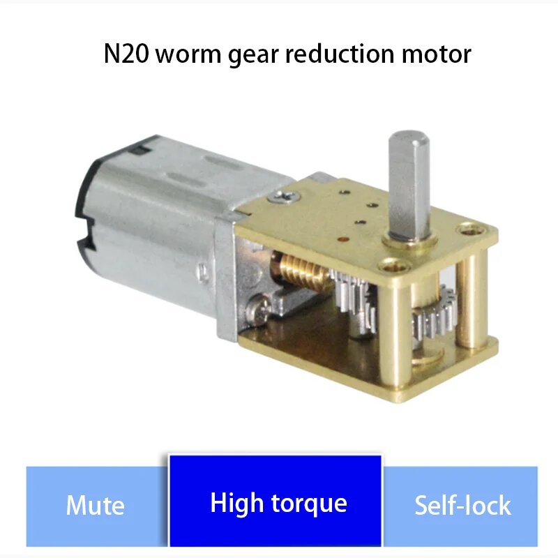 1218-N20 DC 3 В 6 В 12 В с одним/двойным валом Цельнометаллический микрочервячный мотор-редуктор 4-381 об/мин Медленная скорость двигателя с высоким крутящим моментом DIY Робот