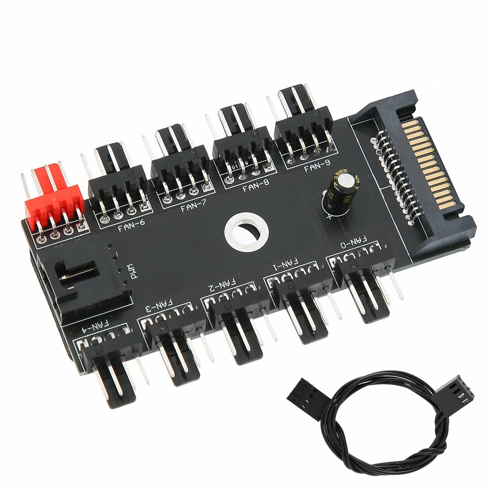 Концентратор вентиляторов 1-to-10 (4-pin, SATA)