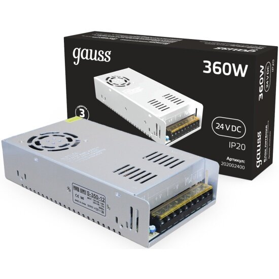 Блок питания Gauss 360W 24V IP20 1/36