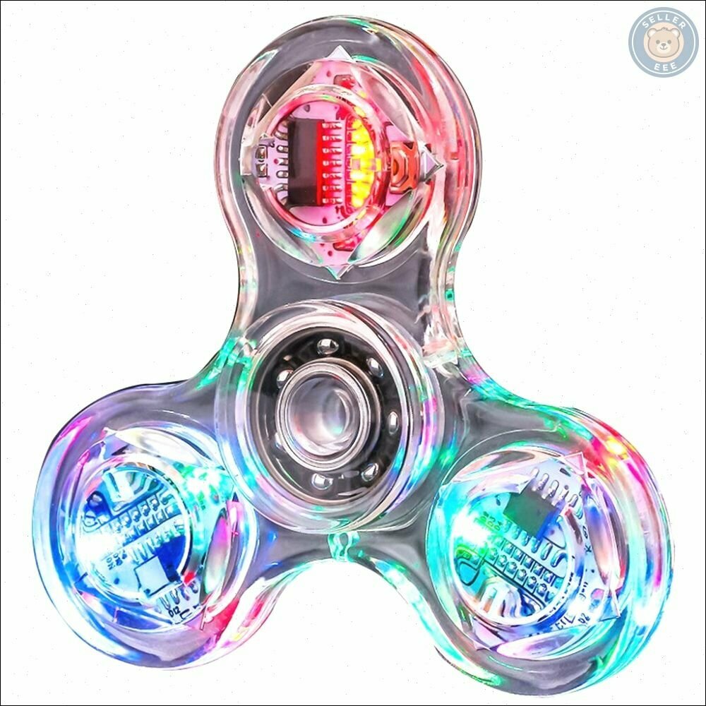 Светящийся фиджет-спиннер 7 см 16 светодиодов 20 рисунков бесшумный подшипник