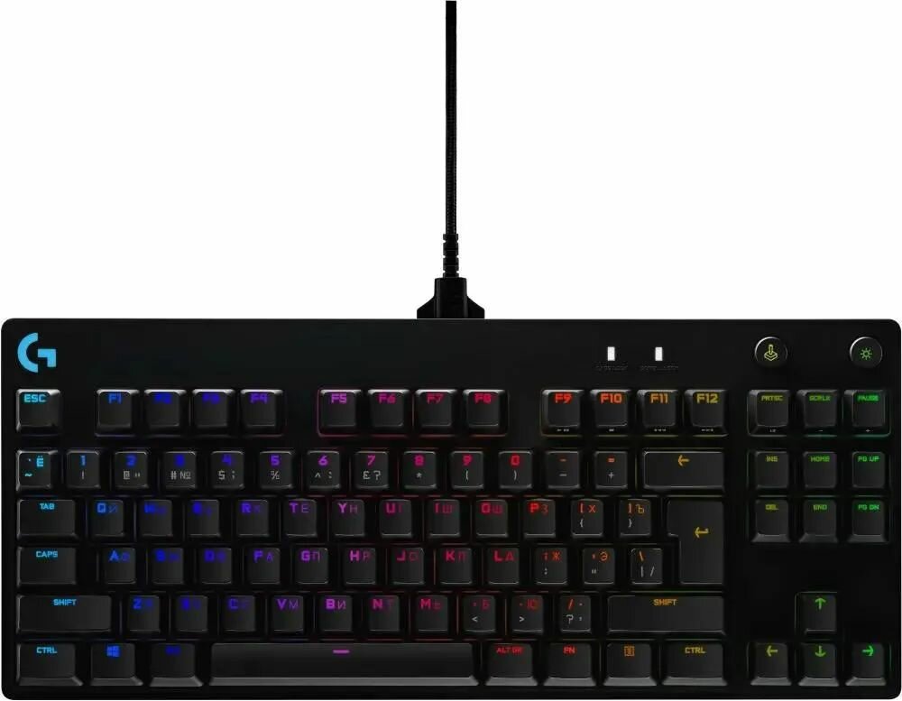 Клавиатура Logitec G Pro, USB, заводское нанесение кириллицы, черный 920-009393