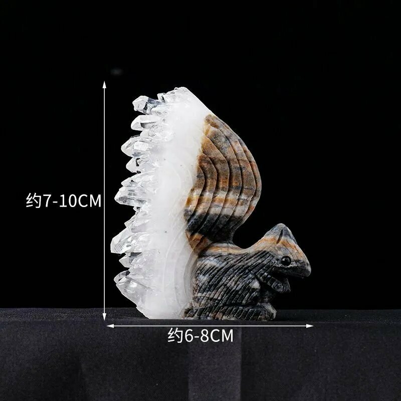 Уникальная фигурка белки из горного хрусталя /Ручная работа /10см /Подарок