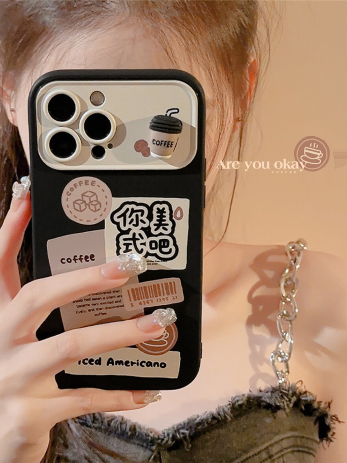 Чехол для телефона в американском стиле, объемный, с дизайном кофе, подходит для iPhone 15, Apple 17 Pro Max,