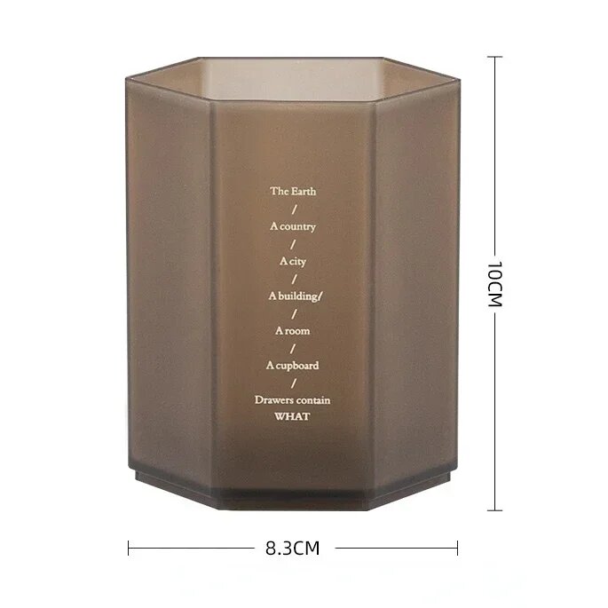 MOONBIFFY Пластиковая подставка для ручек шестиугольная Коричневый, Шоколад