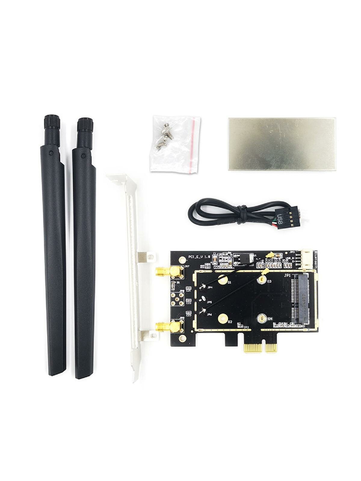 Wifi Adapter PCI-E 1X To Mini Pci-Express Wifi Raiser Wifi Wireless Card Adapter Support Bluetooth-compatible Mini Pcie