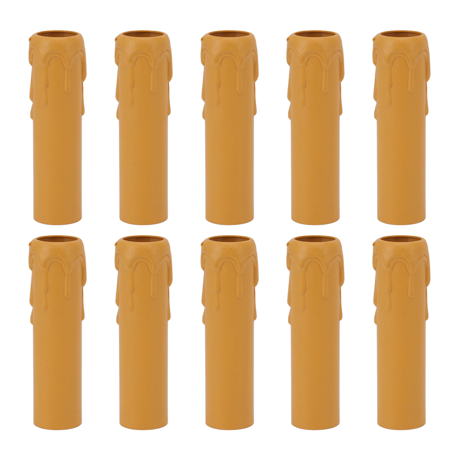 10pcs 4 Inch Candle Covers Sleeves Simulation Vintage Wax Drop Socket for Chandelier Yellow