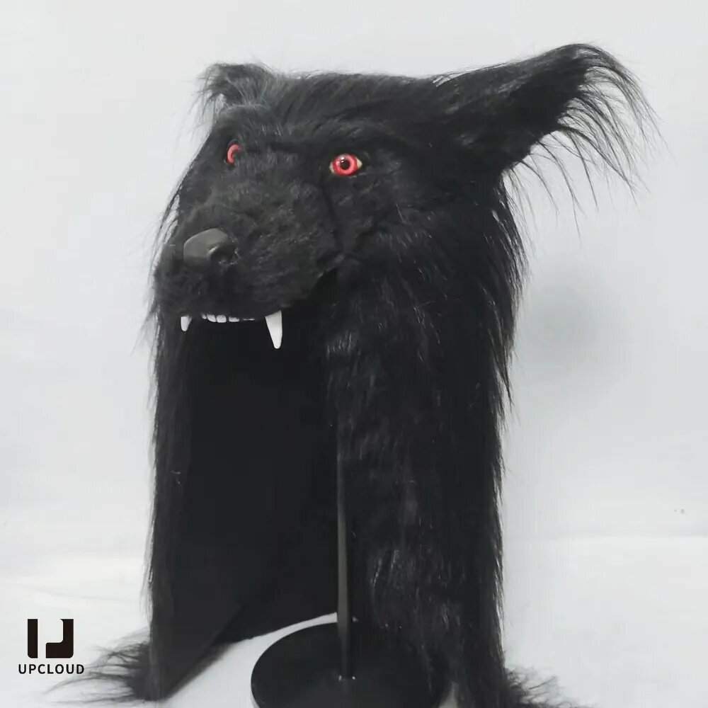 Маска раптора/головной убор-Черный волк/UPCLOUD-хэллоуин косплей