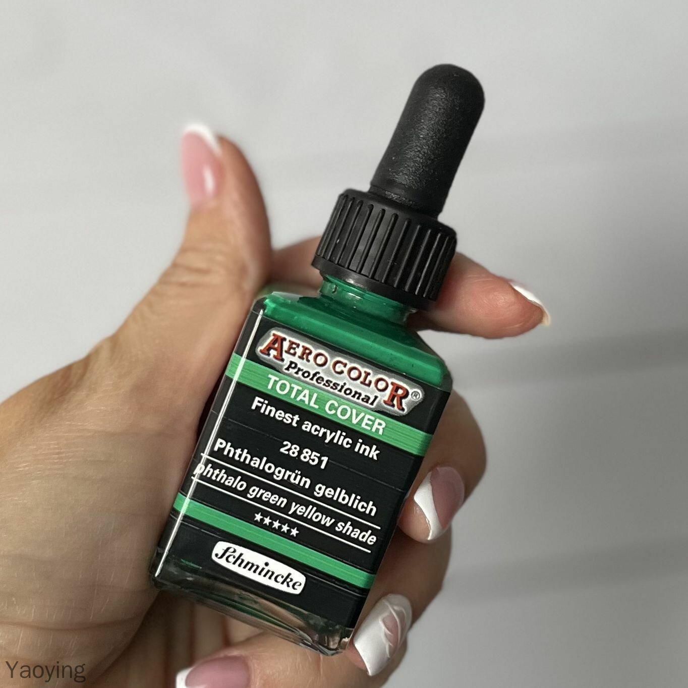 Краска для аэрографа, Schminke Aero Color, акриловые чернила, 28 мл, №851 phthalo green yellow shade, серия Total Cover