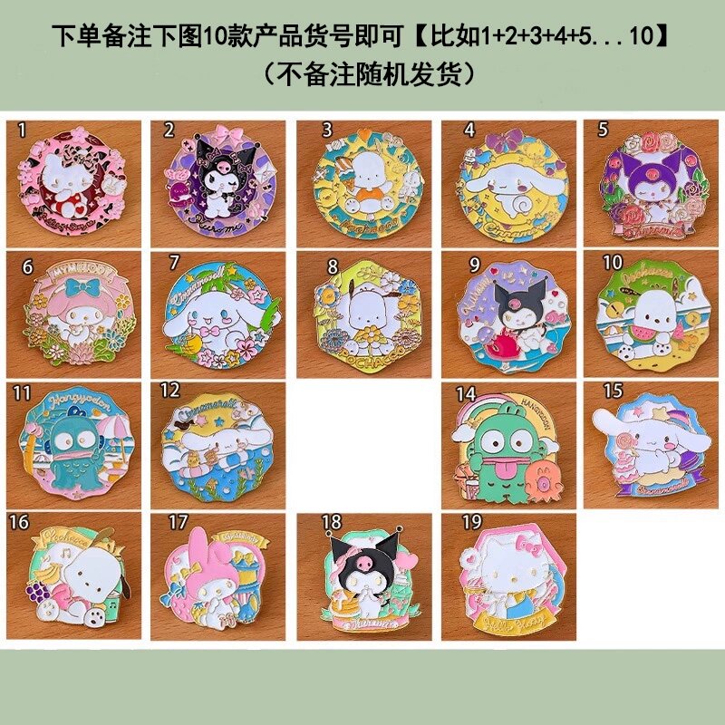MINISO Металлический значок Sanrio из мультфильма, милая брошь в виде собаки Куроми с корицей, украшение для детской сумки