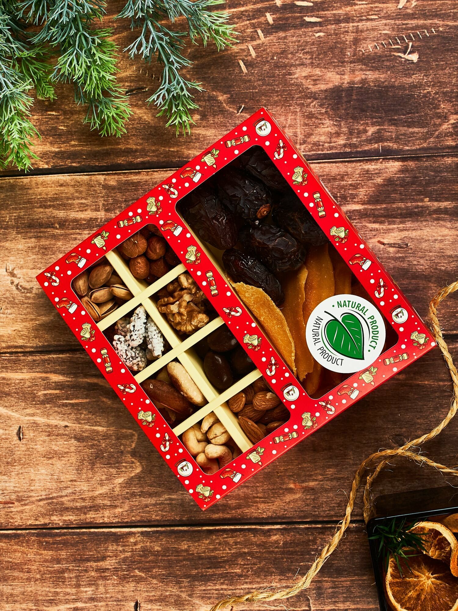 Подарочный набор орехов и сухофруктов 10 в 1