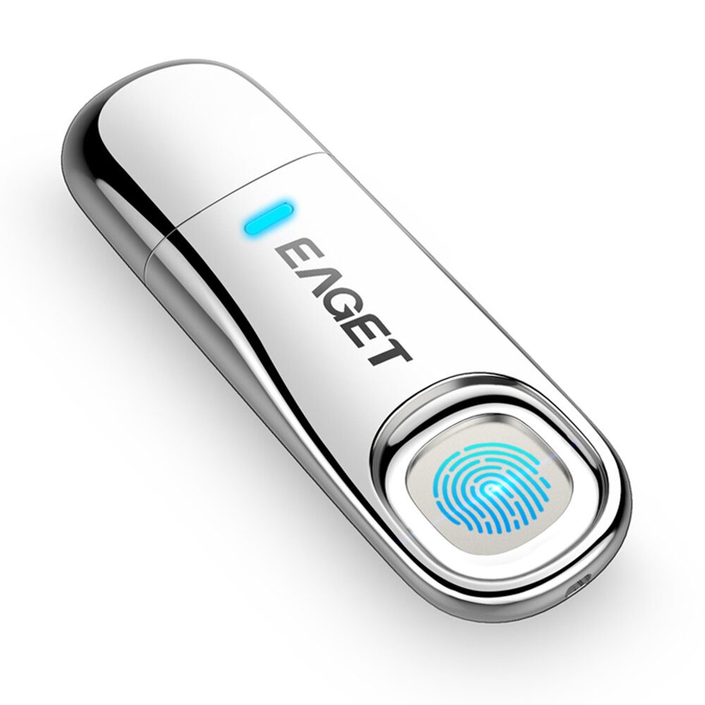 EAGET FU60 64GB USB3.0 Серебряный Металлический Флеш-накопитель с Печатсканером для Шифрования, Интефейс USB3.0, Материал корпуса Цинк-сплав, 1 шт.
