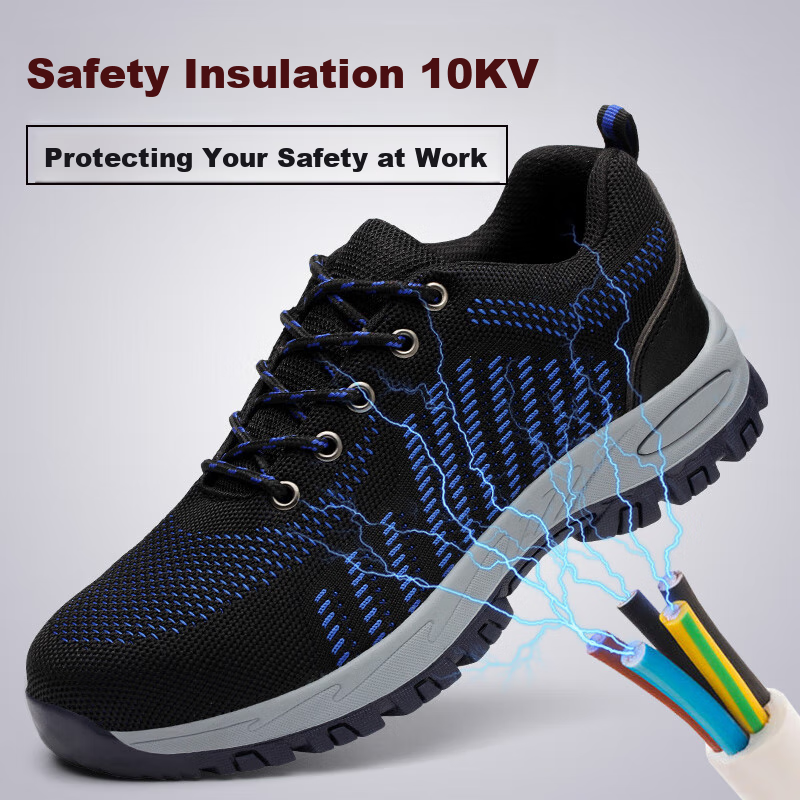 Jingtu Men's Insulated 10KV Safety Shoes with Anti-Smashing Plastic Toe Cap, Puncture-Resistant, Wear-Resistant, Lightweight, and Safe Functional Shoes 9153-10 Size 45