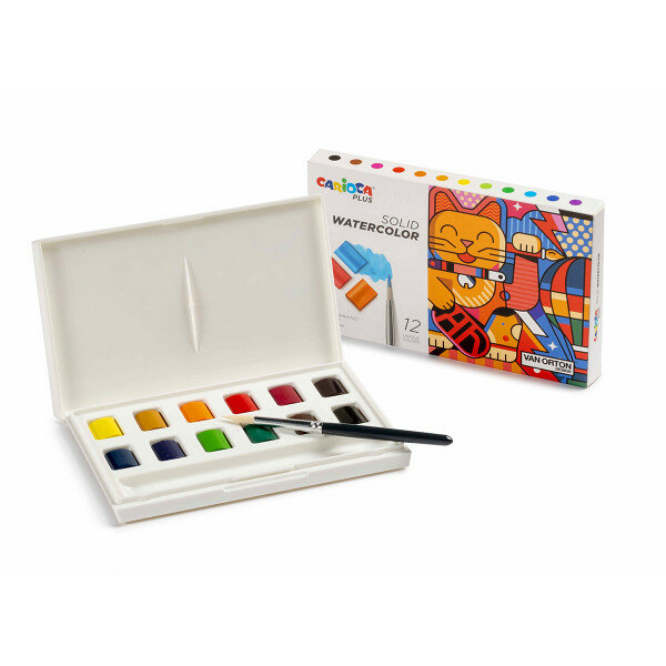 Набор акварели в кюветах "Carioca Plus" 12 цв.