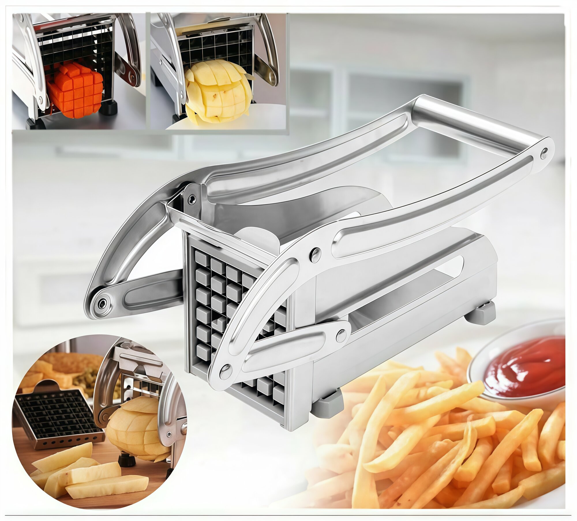 Картофелерезка для нарезки картофеля фри, овощей и фруктов, из нержавеющей стали