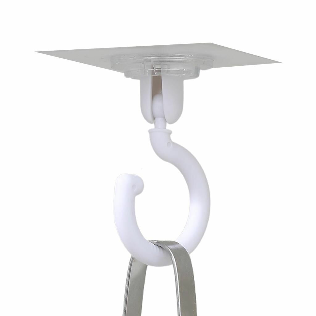 Потолочный вращающийся крюк с прочным липким крюком-белый