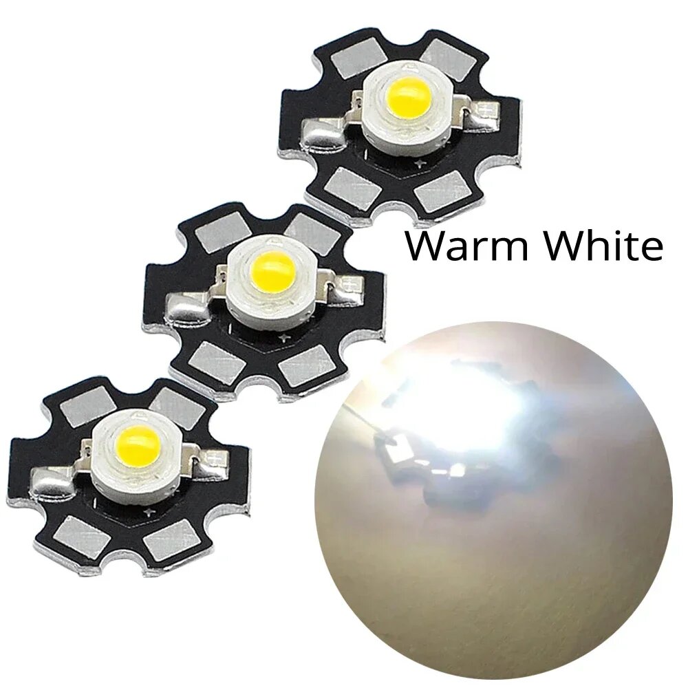 Светодиодные чипы Warm White 3000K, Белый, 3Вт