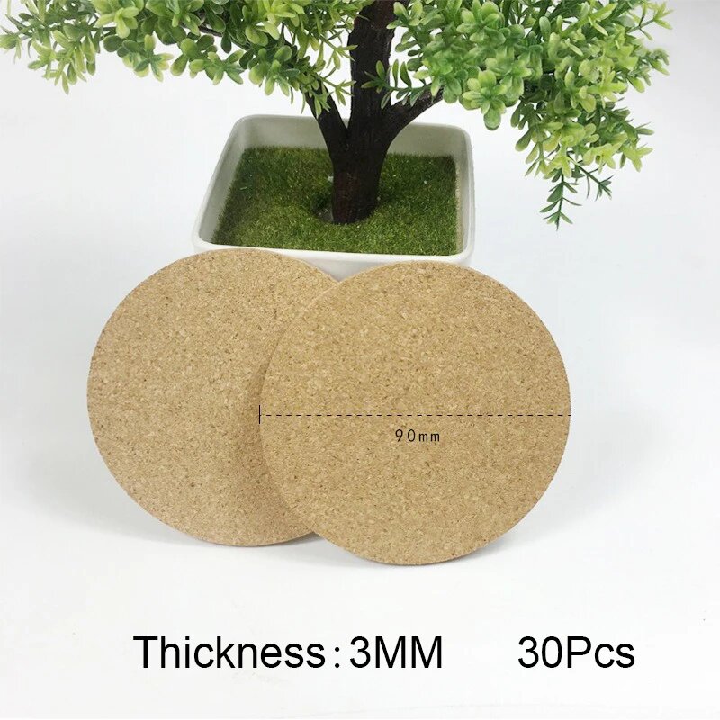 Пробковые подставки 30PCS 90 x 3mm