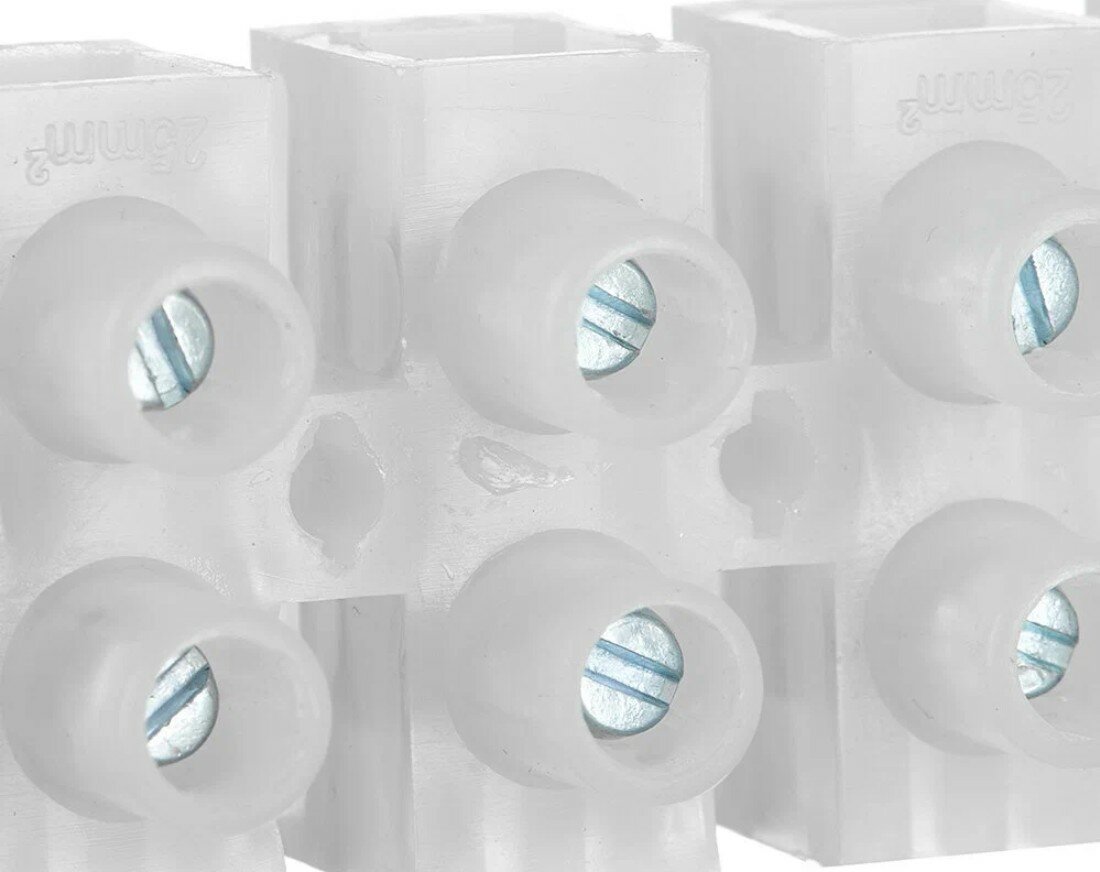 Клемма REXANT, винтовая, для соединения проводников, сечение 25 мм2, 60 А, 12 шт