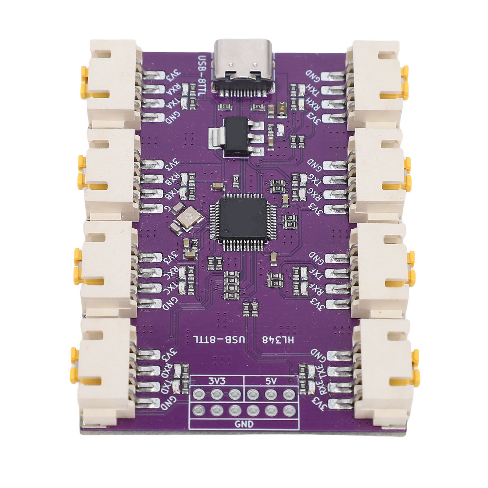 USB-8-канальный последовательный модуль TTL, 6 Мбит/с, высокоскоростной чип CH348, адаптер USB Type C к последовательному преобразователю TTL