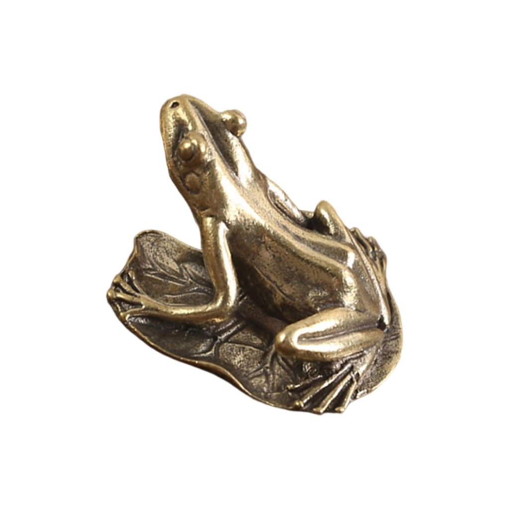 Металлический орнамент лягушек, детализированная миниатюрная статуэтка из латуни для интерьера