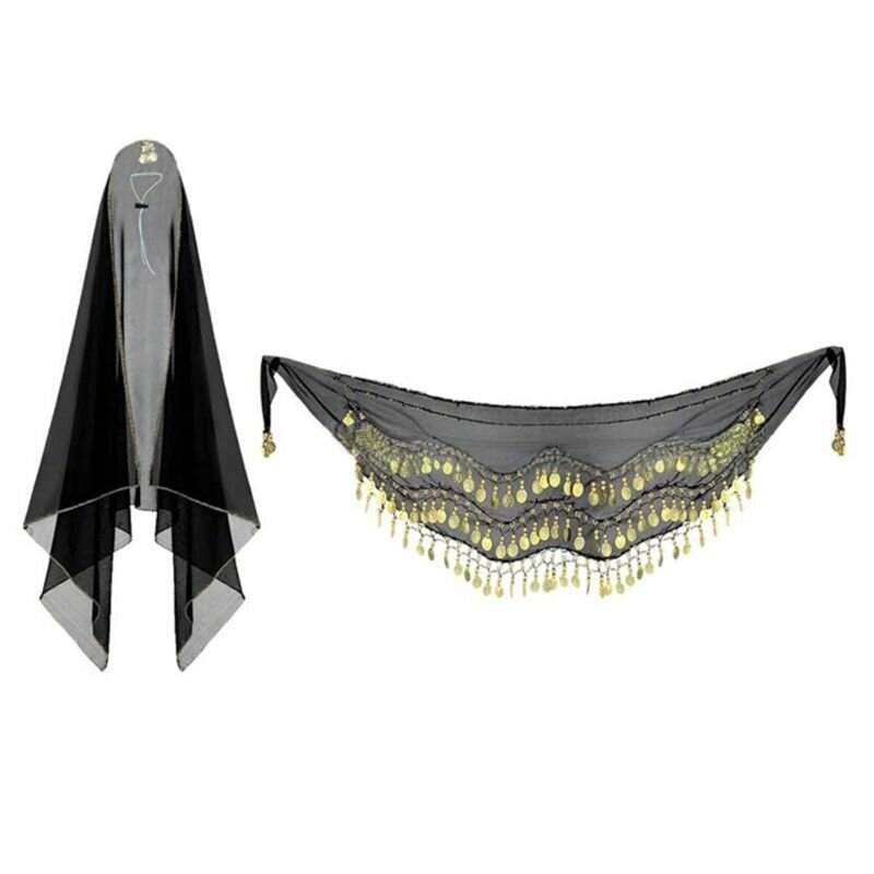 Костюм с юбкой для танца живота "Крыльцо гуся" -Черный