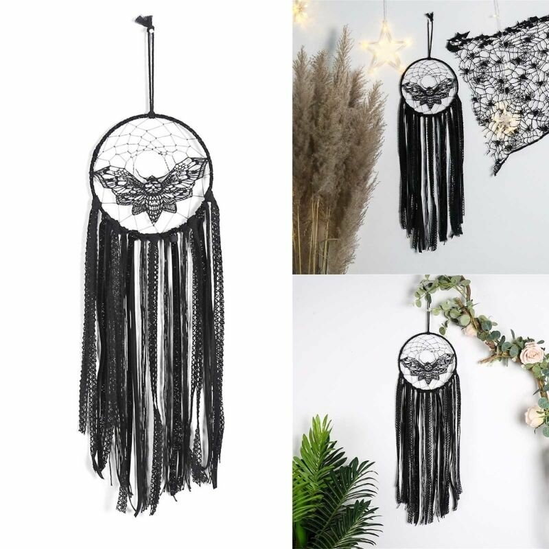 Креативный Кулон-Ловец Снов С Черным Мотыльком на Хэллоуин