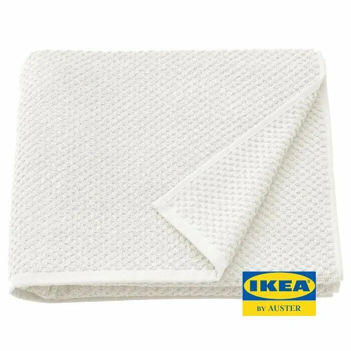 IKEA Полотенце для ванной gulvial, Хлопок, 70x140 см, белый, 1 шт.