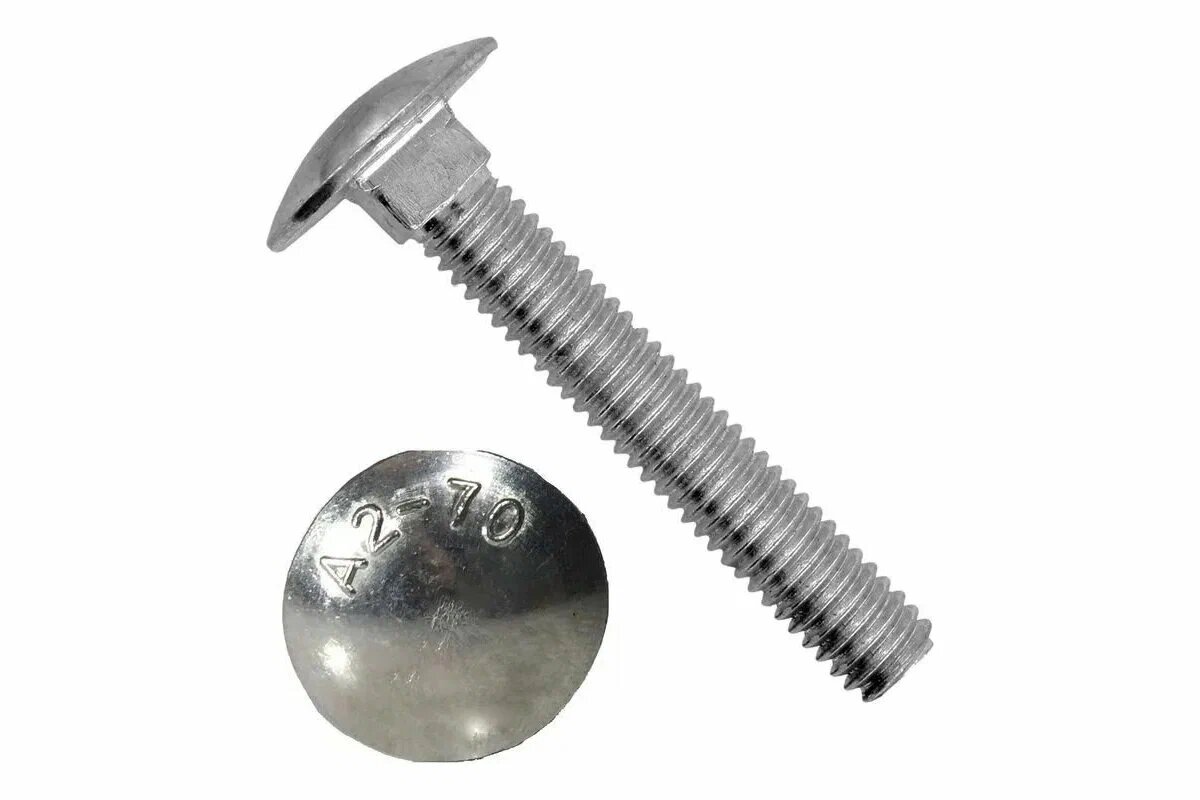 Болт мебельный DIN 603 A2 M 6х20 нержавеющий "МастерБолтиков" (25 шт)