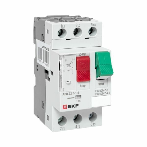 Выключатель автоматический для защиты двигателя АПД-32 1.0-1.6А EKF apd-me-1.6