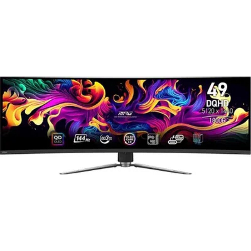 Монитор MSI MPG 49" 491CQP QD-OLED черный QD-OLED Curved 5120x1440 144Hz 0.03ms 178/178 32:9 2xHDMI 1xDisplayPort USB-C 2xUSB2.0 VESA 9s6-3fa84t-010