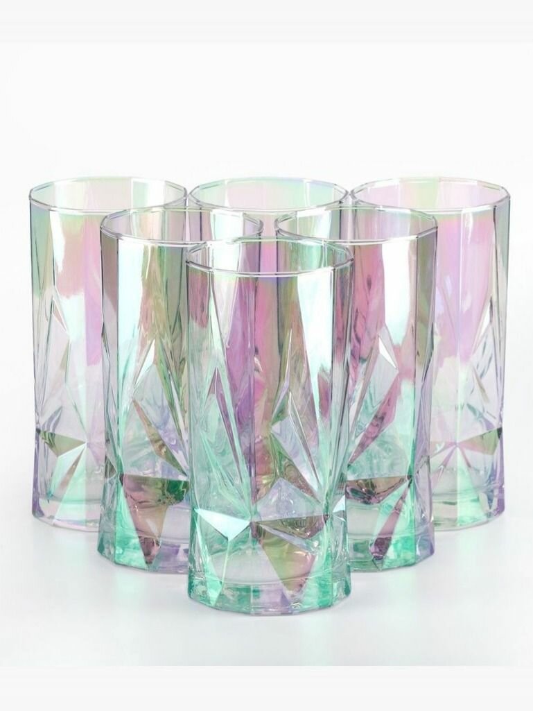 Стаканы Glasstar exclusive "Geometrica Emerald", 6 шт, 450 мл
